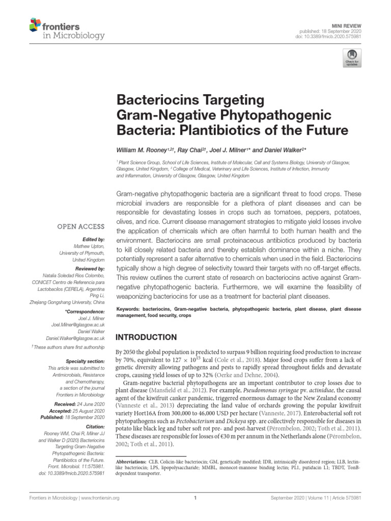 Bacteriocins Targeting Gran Negative Bacteria | PDF | Bacteria | Gram ...