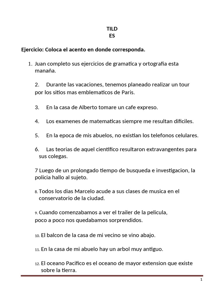 B2-Ejercicios Tildes | PDF | Arte | Clásicos