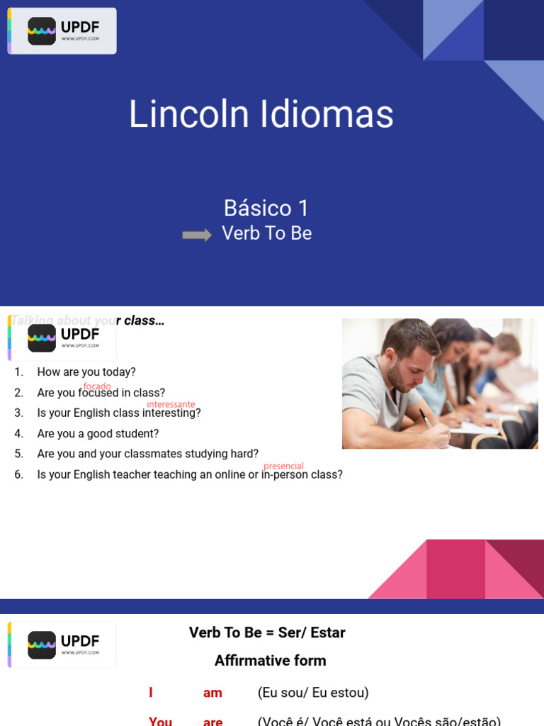 Verb To Be: Basics and Exercises | PDF | Linguistic Morphology ...