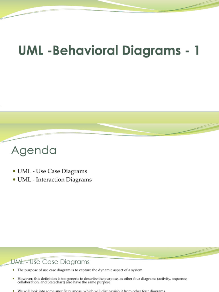 Uml Behavioral Diagrams 1 Pdf Use Case Unified Modeling Language