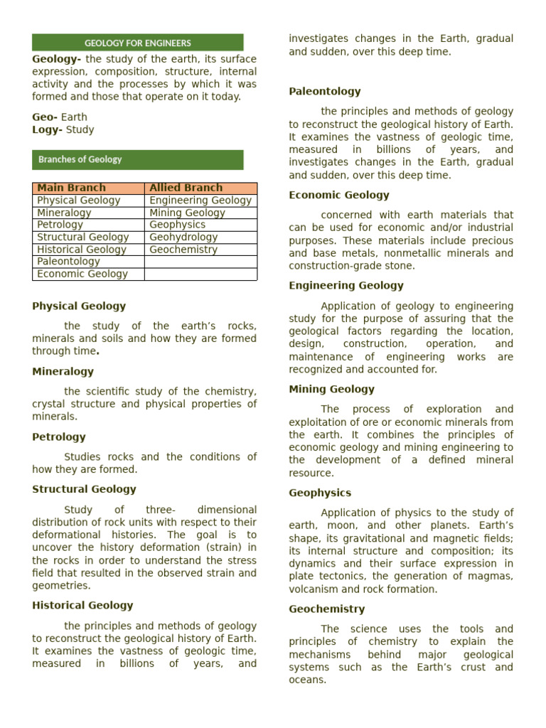 Geology Overview: Earth and Its Processes | PDF | Plate Tectonics ...