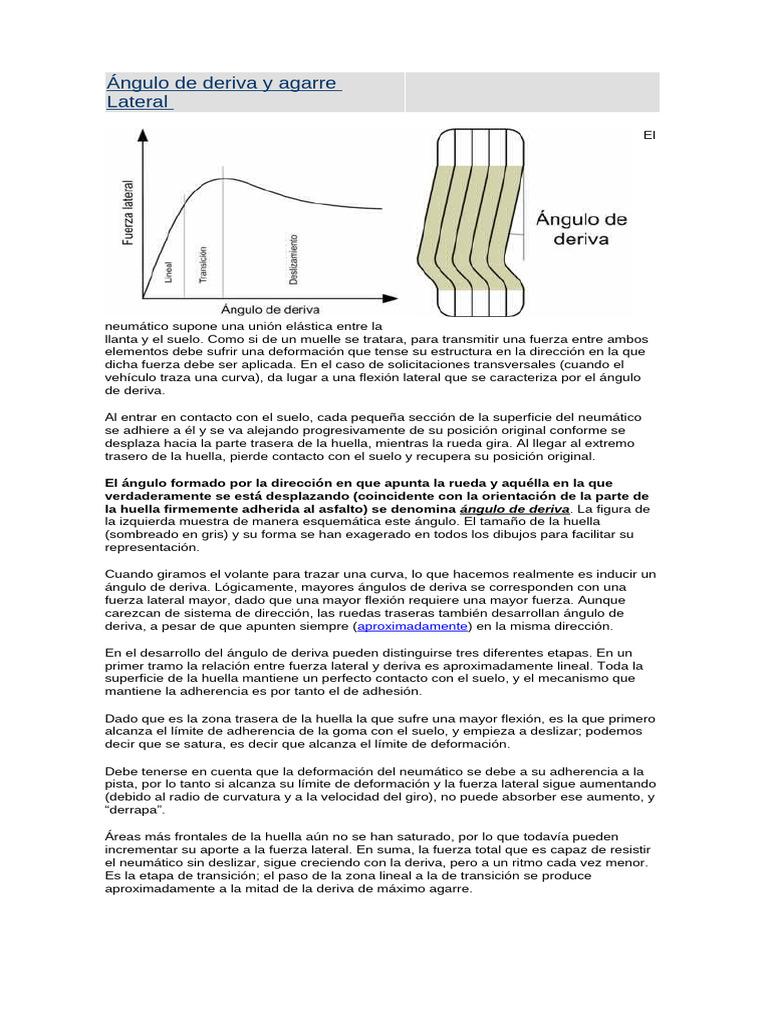 Ángulo de Deriva y Agarre Lateral 2023 | PDF | Eje | Direccion