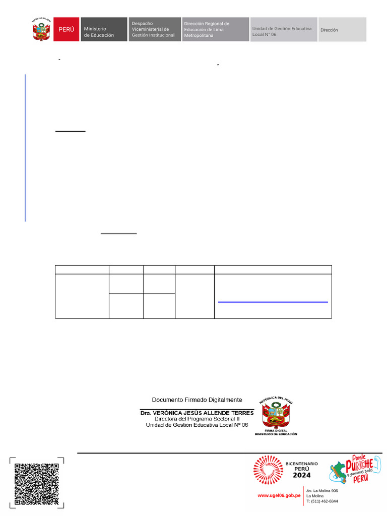 Oficio - Multiple 00273 2024 Minedu Vmgi Drelm Ugel06 Dir | PDF | Perú