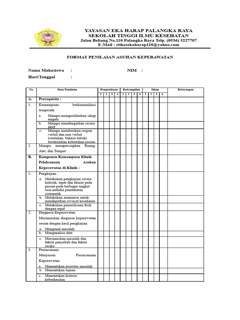 Format Penilaian 1 | PDF