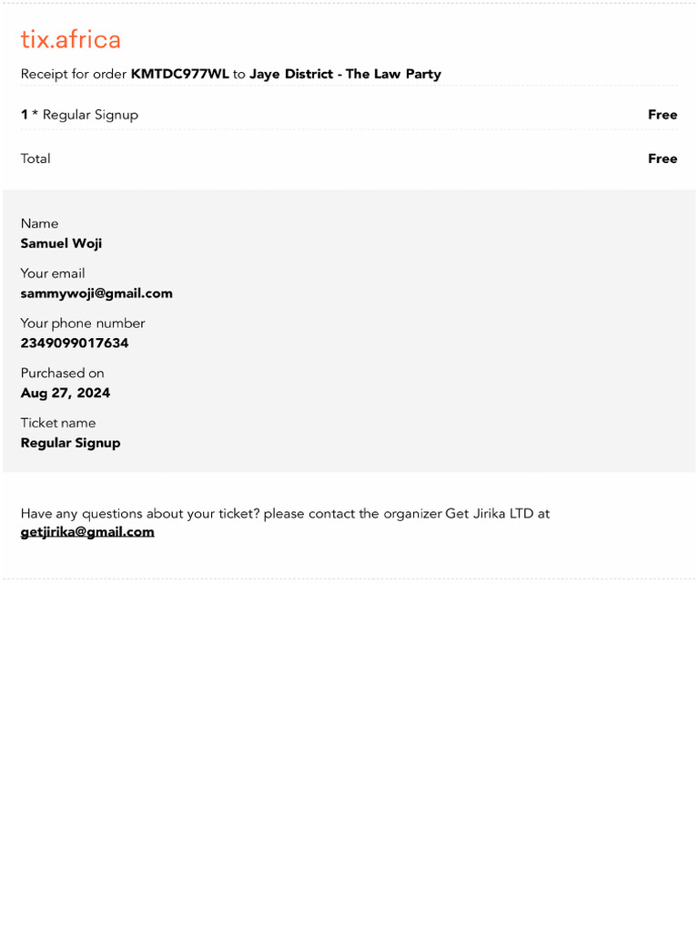 Tix Receipt KMTDC977WL | PDF