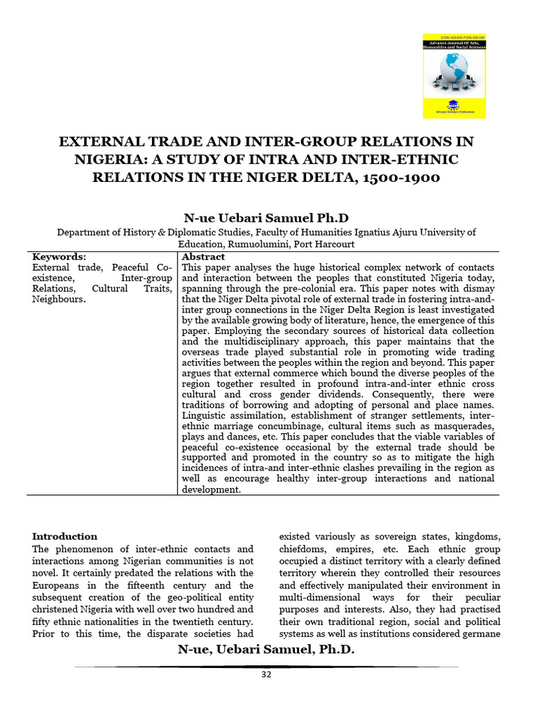 External Trade and Intergroup Relations in Nigeria | PDF | Nigeria ...