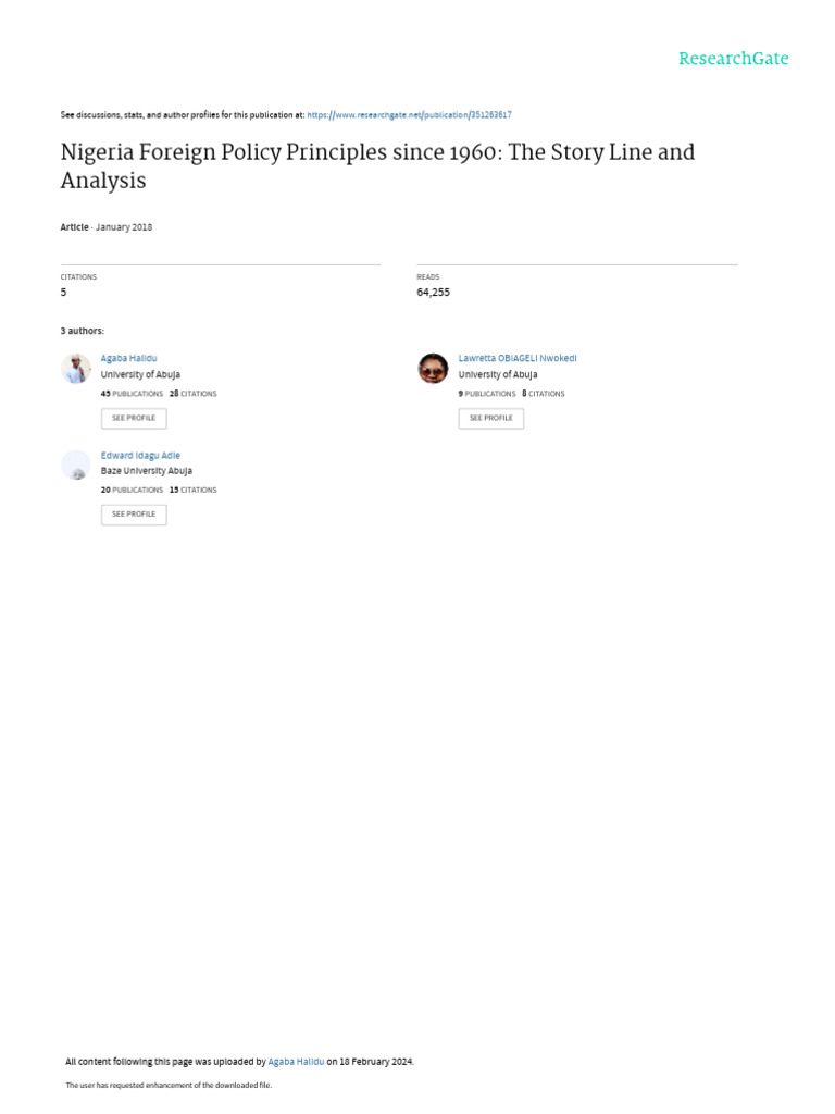 1 Nigeria Foreign Policy Principles Since 1960 | PDF | Angola | Nigeria