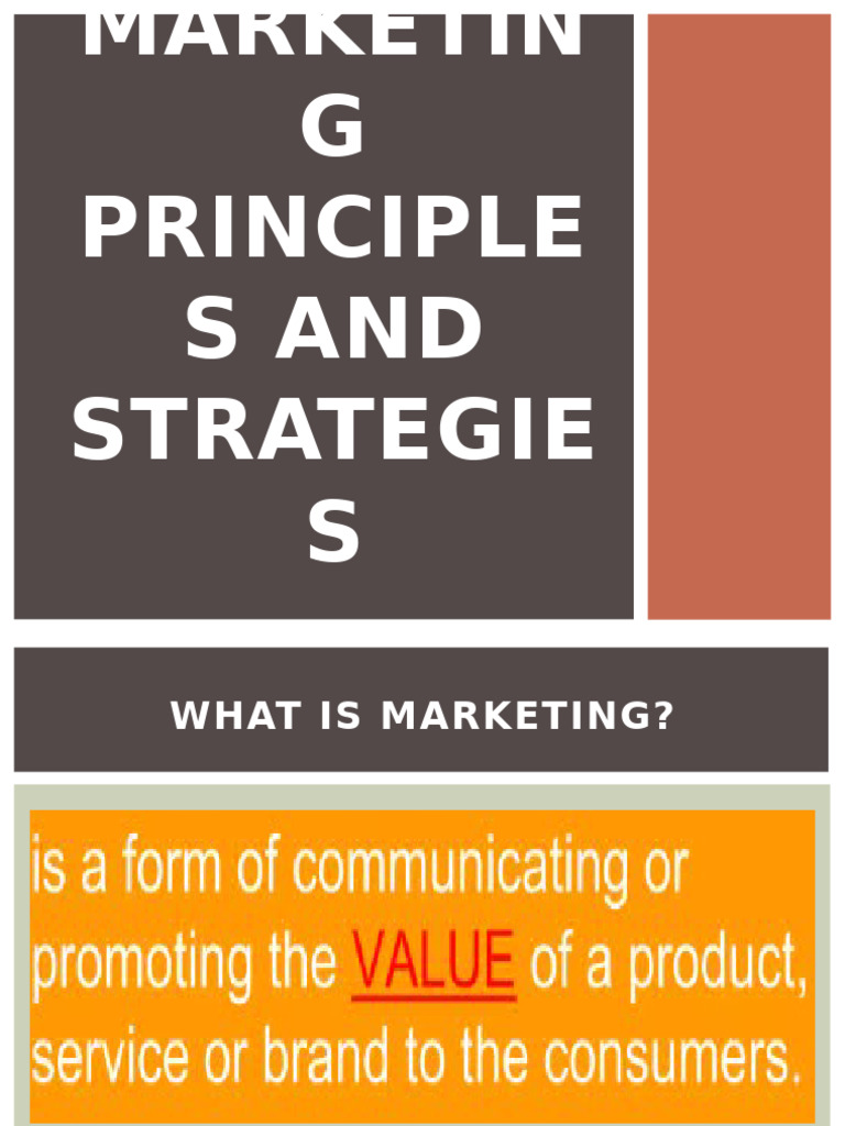 Marketing Principles and Strategies | PDF | Marketing | Goal