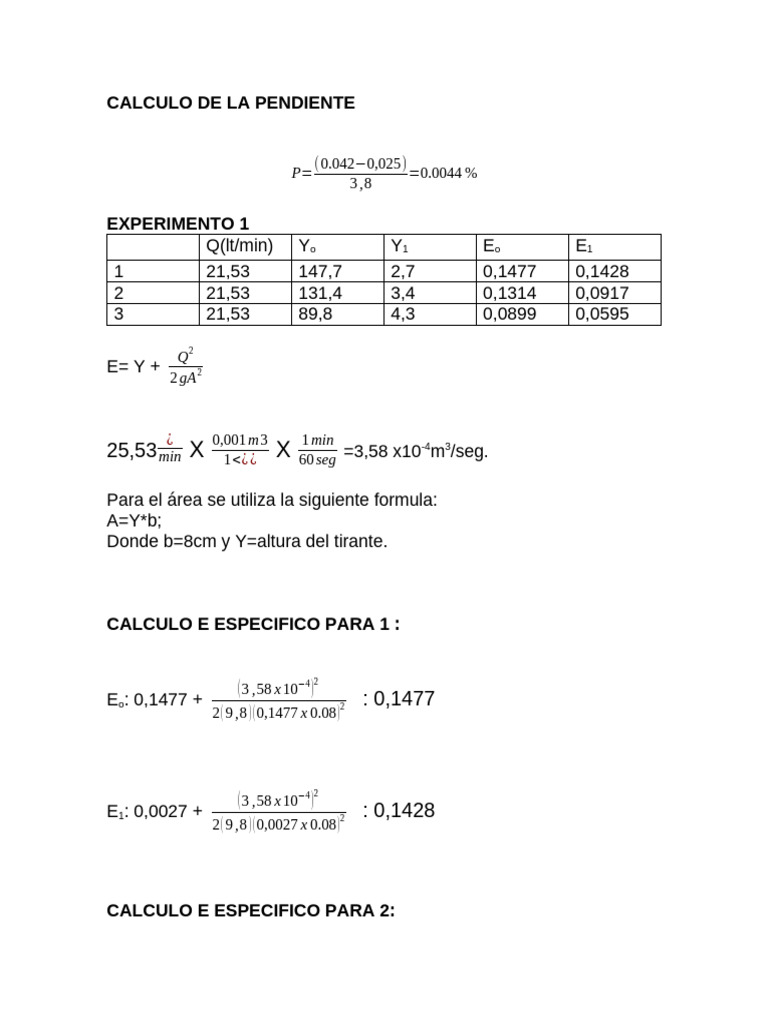 Calculo de La Pendiente | PDF