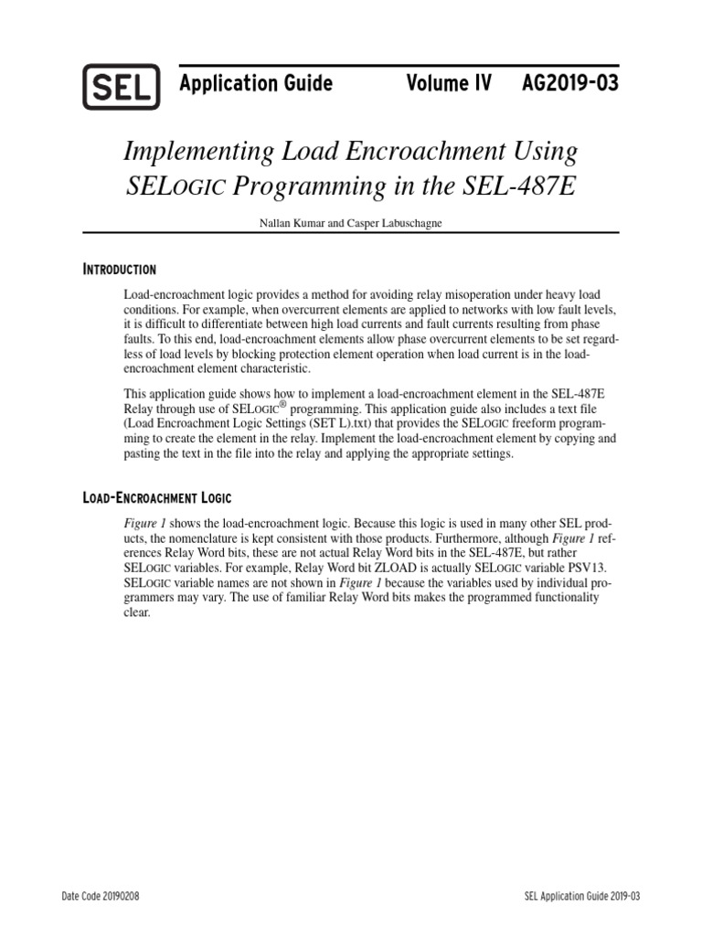 Encroachment Using SEL 487E 1720327207 | PDF | Relay | Trademark