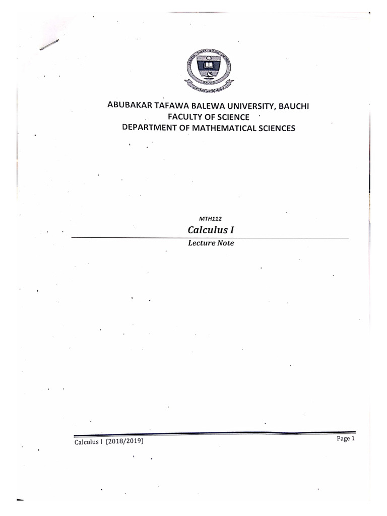 MTH 112 Handout | PDF