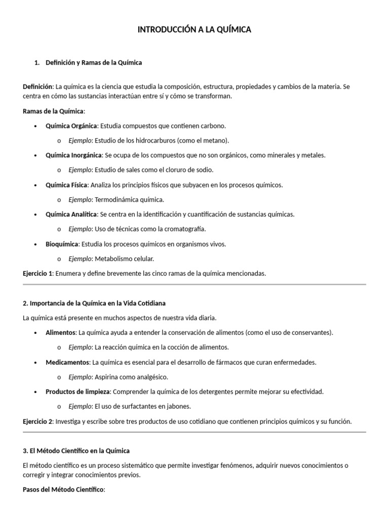 Introducción A La Química | PDF | Química | Hipótesis