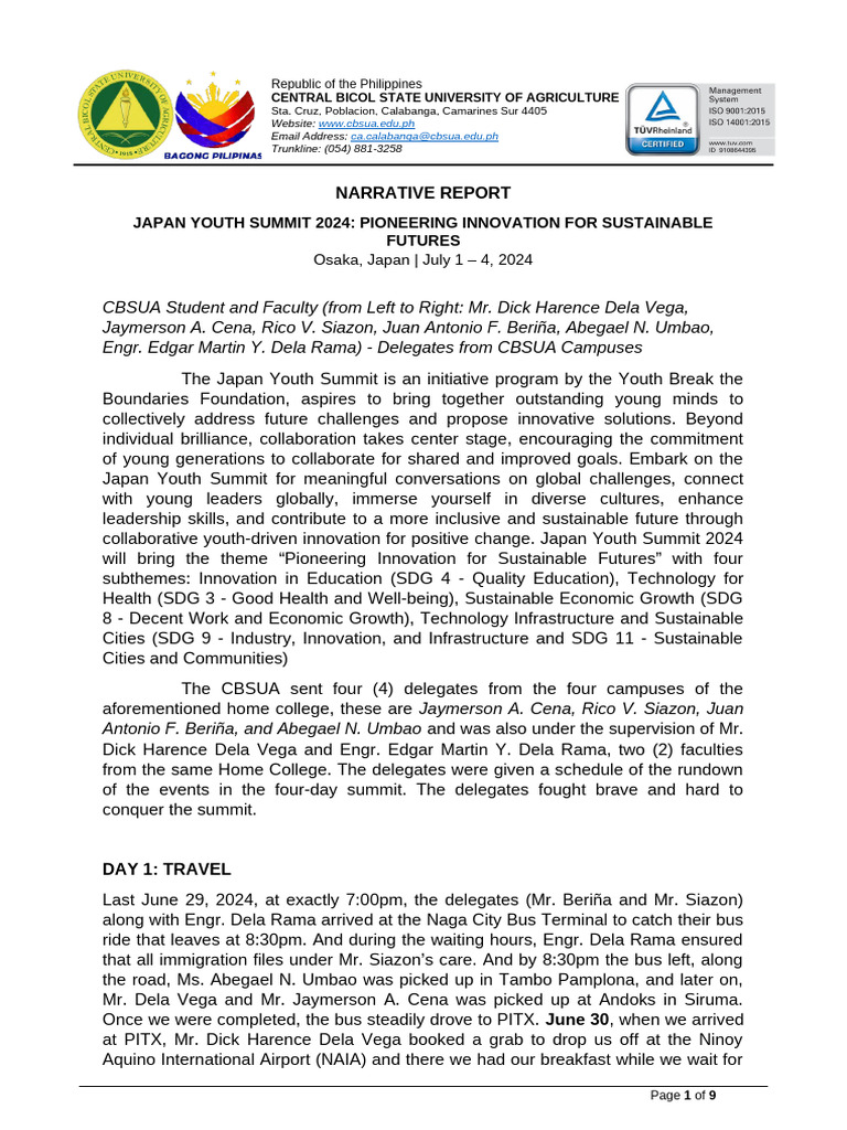 JYS 2024 NarrativeReport | PDF