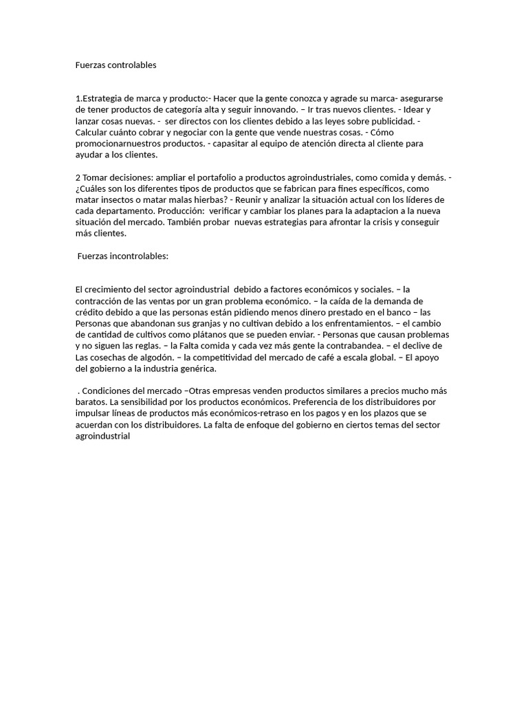 Fuerzas Controlables e Incontrolables | PDF