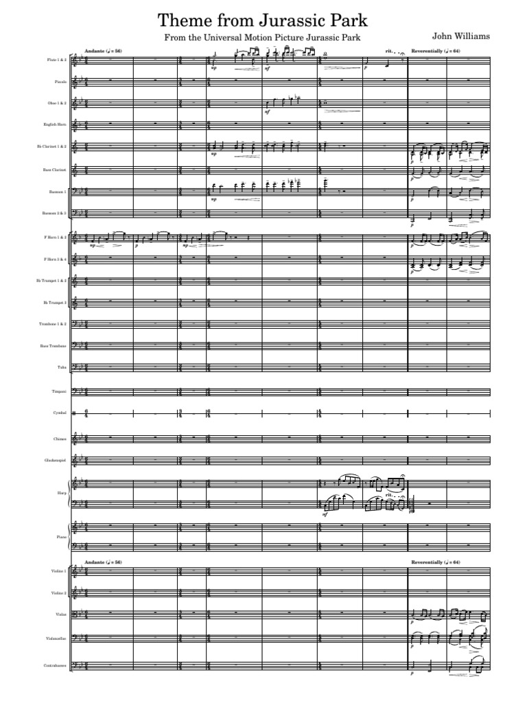 Theme From Jurassic Park | PDF | Classical Compositions | Compositions