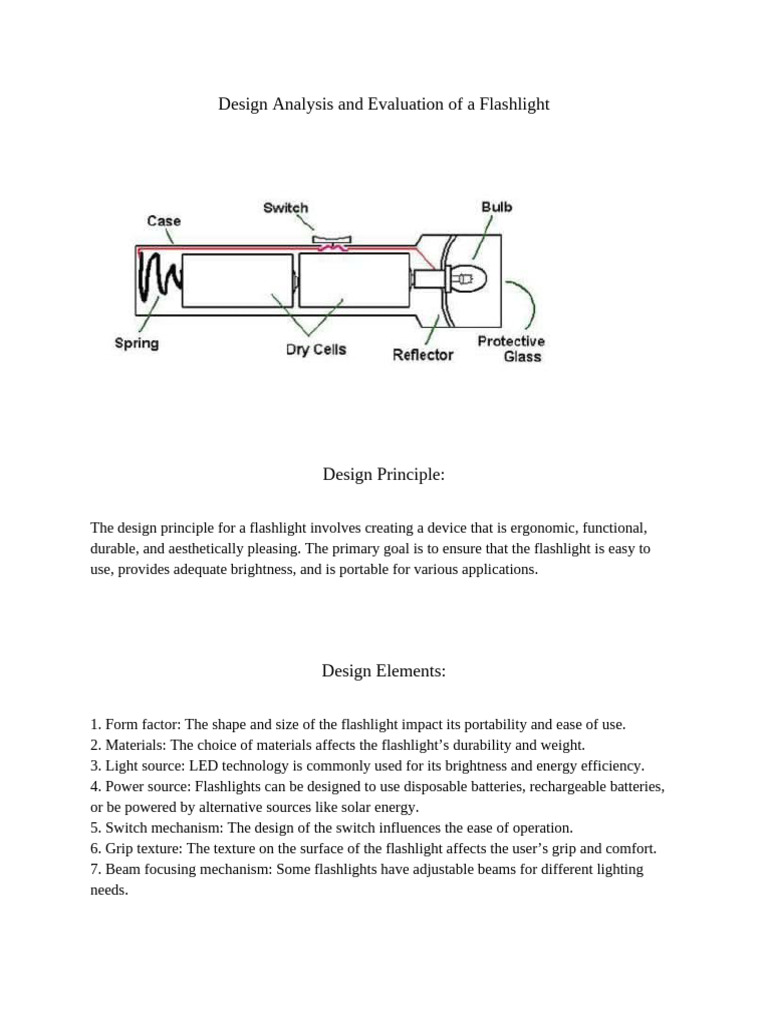 Design Principle of A Flashlight | PDF