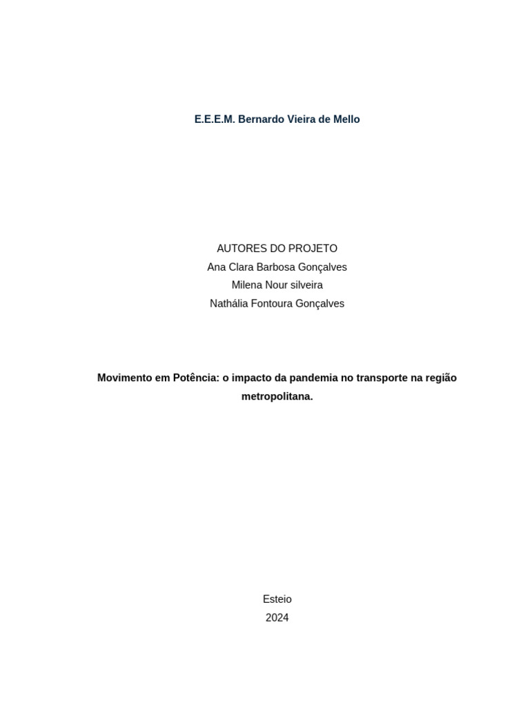 Cópia de Mostra BVM - Pandemia Natalia | PDF | Logística | Transporte
