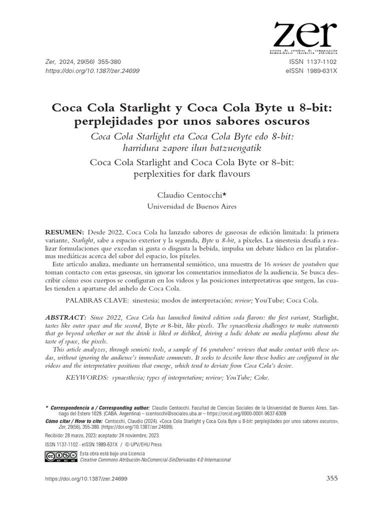 Coca Cola Starlight y Coca Cola Byte U 8-Bit Perplejidades Por Unos Sabores Oscuros | PDF | Coca ...