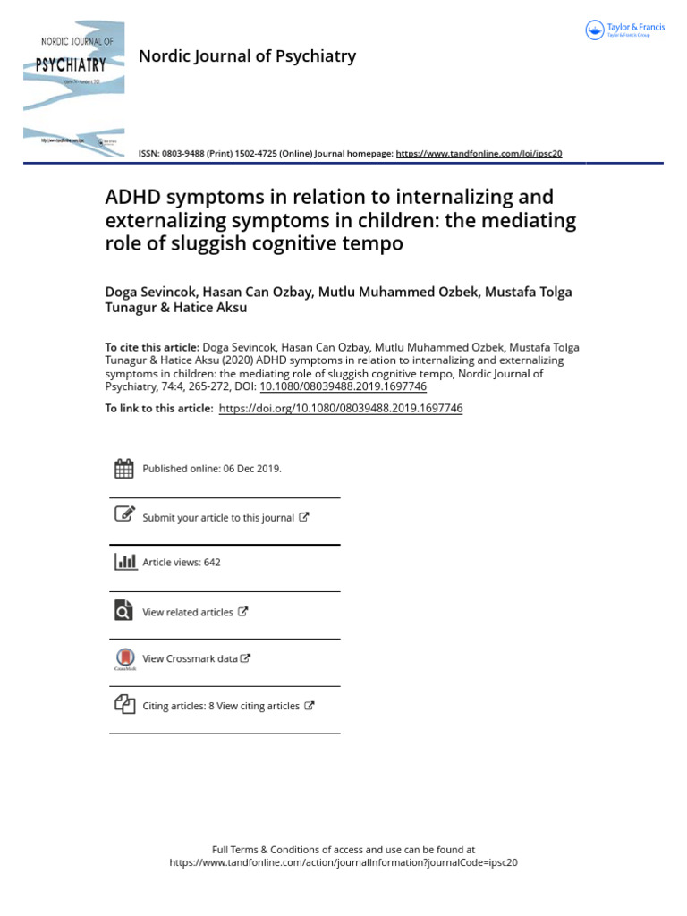 TDAH Síntomas Externalizantes | PDF | Attention Deficit Hyperactivity ...