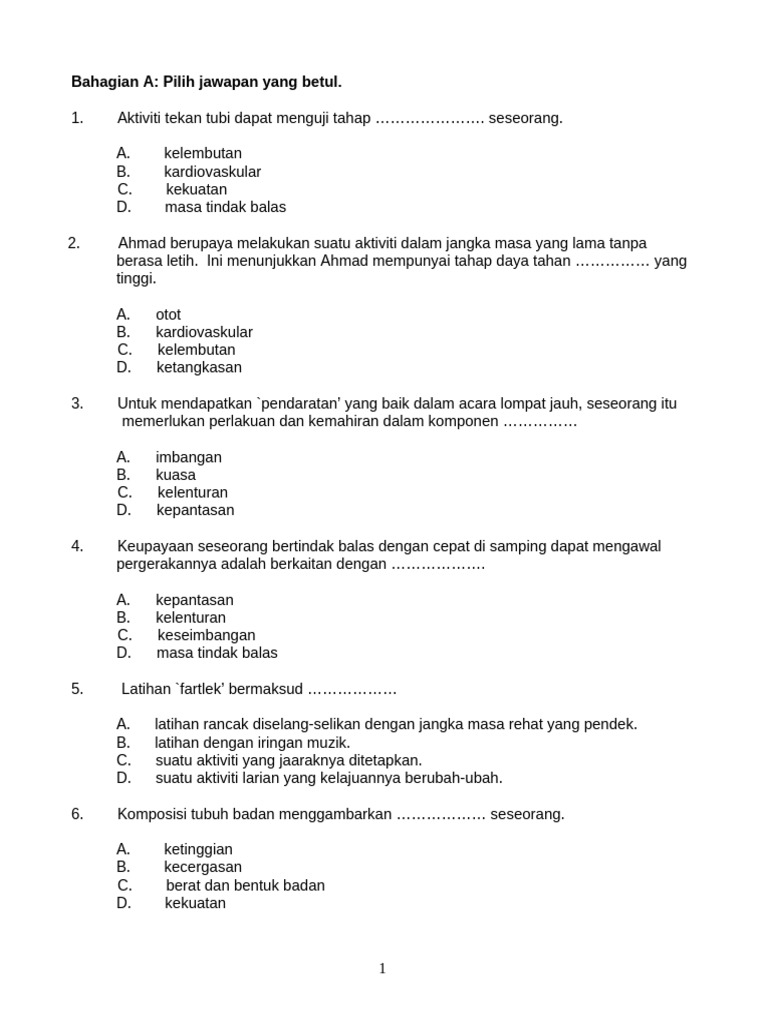 2024 UASA PJPK Tahun 6 | PDF
