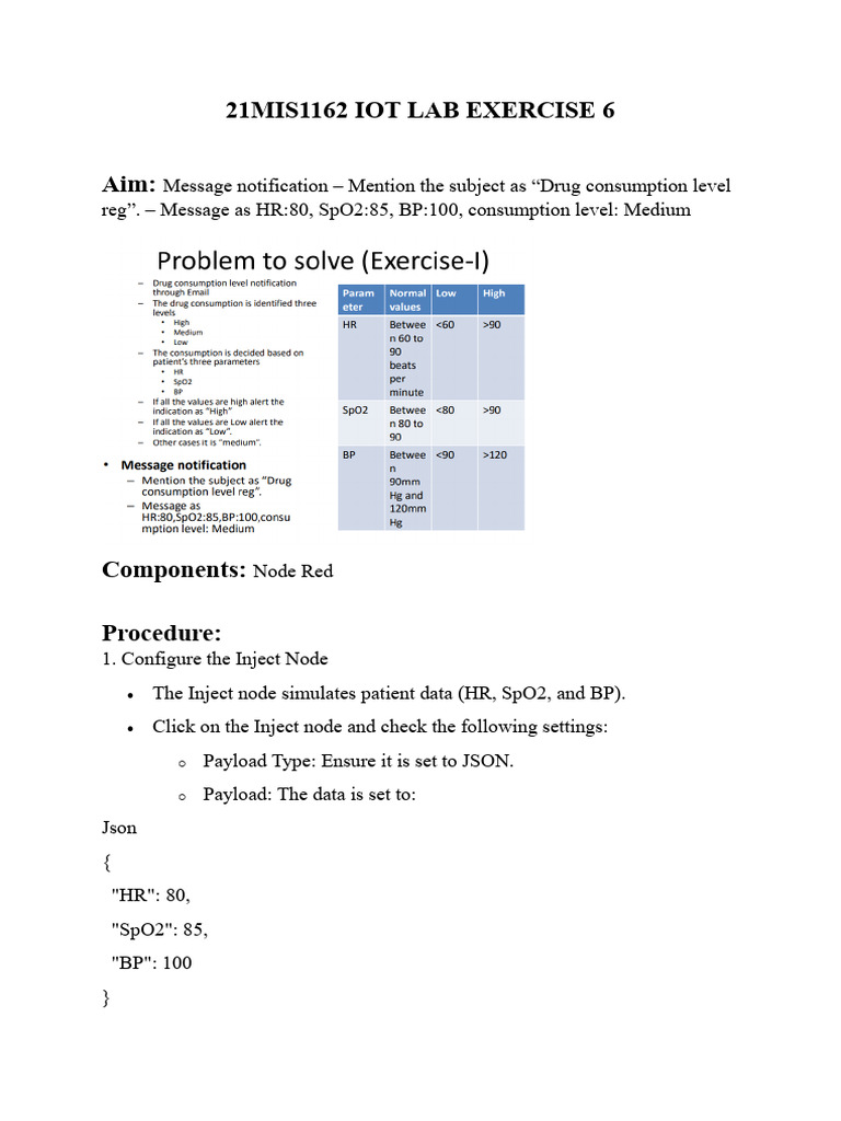 21mis1162 Iot Lab Exercise 6 | PDF | Computing | Computer Science