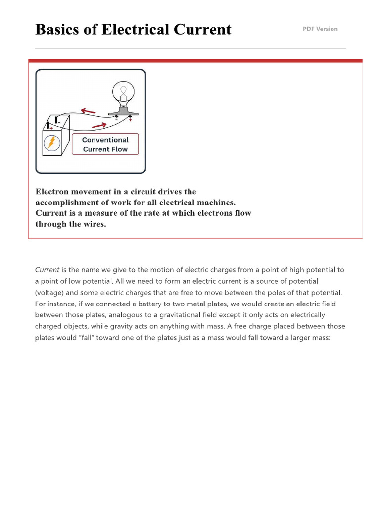 02 - Basic Eleectrical Direct Current Theory - Basic Electrical Current | PDF