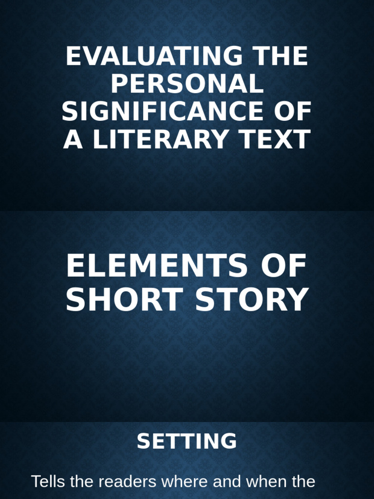 Elements of Short Story Grade 8 | PDF | Narration