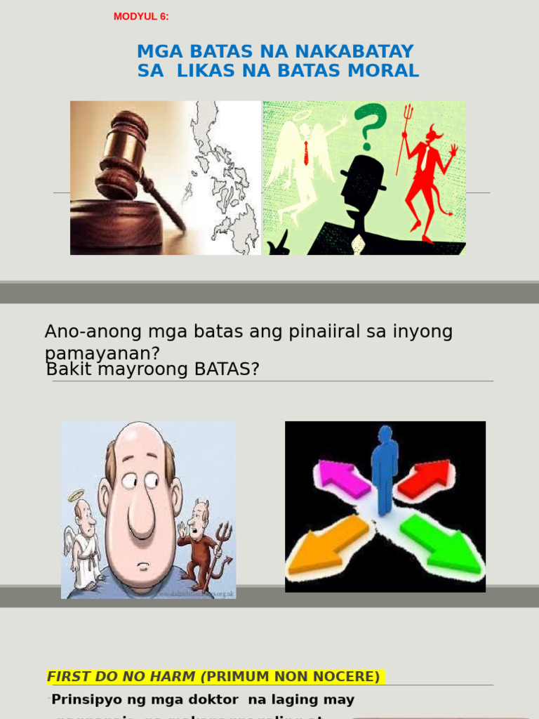 Modyul 6 (Mga Batas Na Nakabatay Sa Likasz Na Batas Moral) | PDF