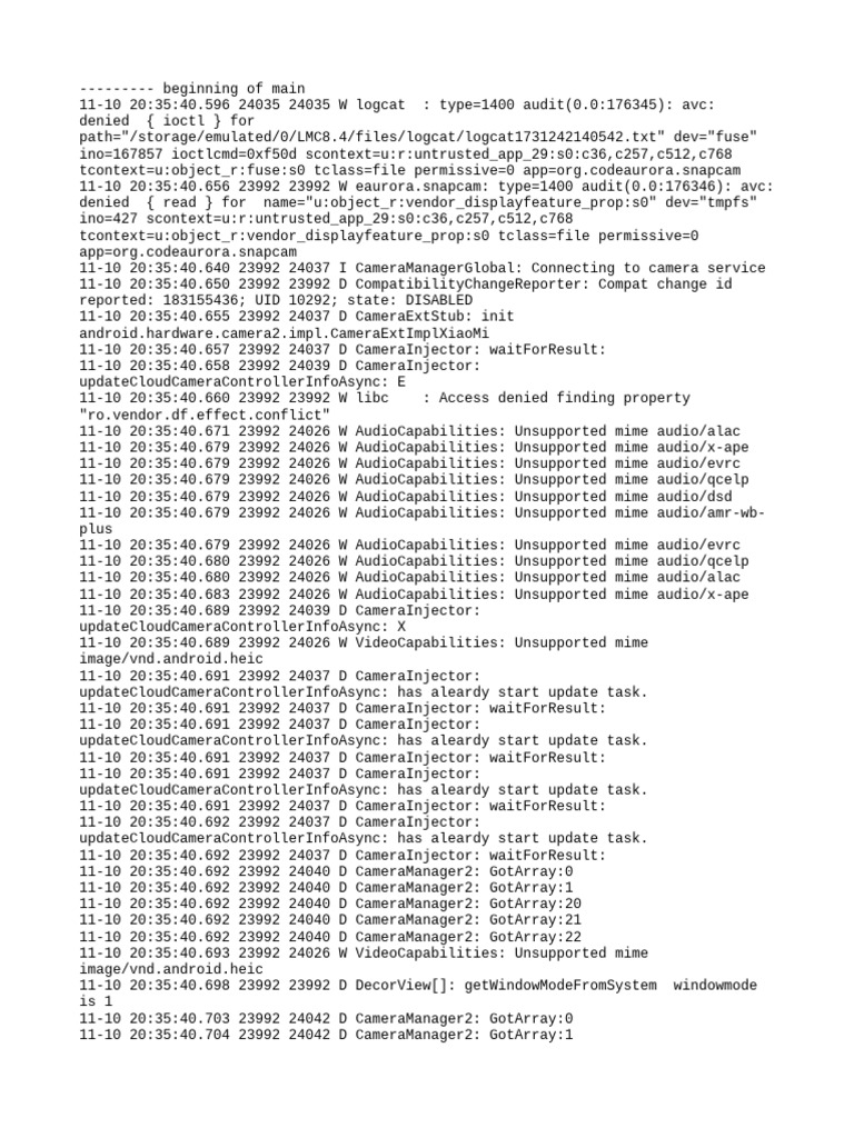 Log Cat 1731242140542 | PDF | Operating System Technology | Computer Programming