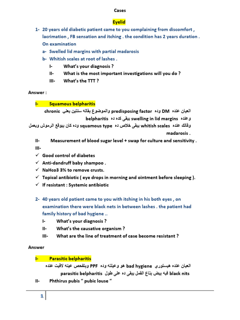 Ophthalmic Case Studies | PDF | Glaucoma | Diseases And Disorders
