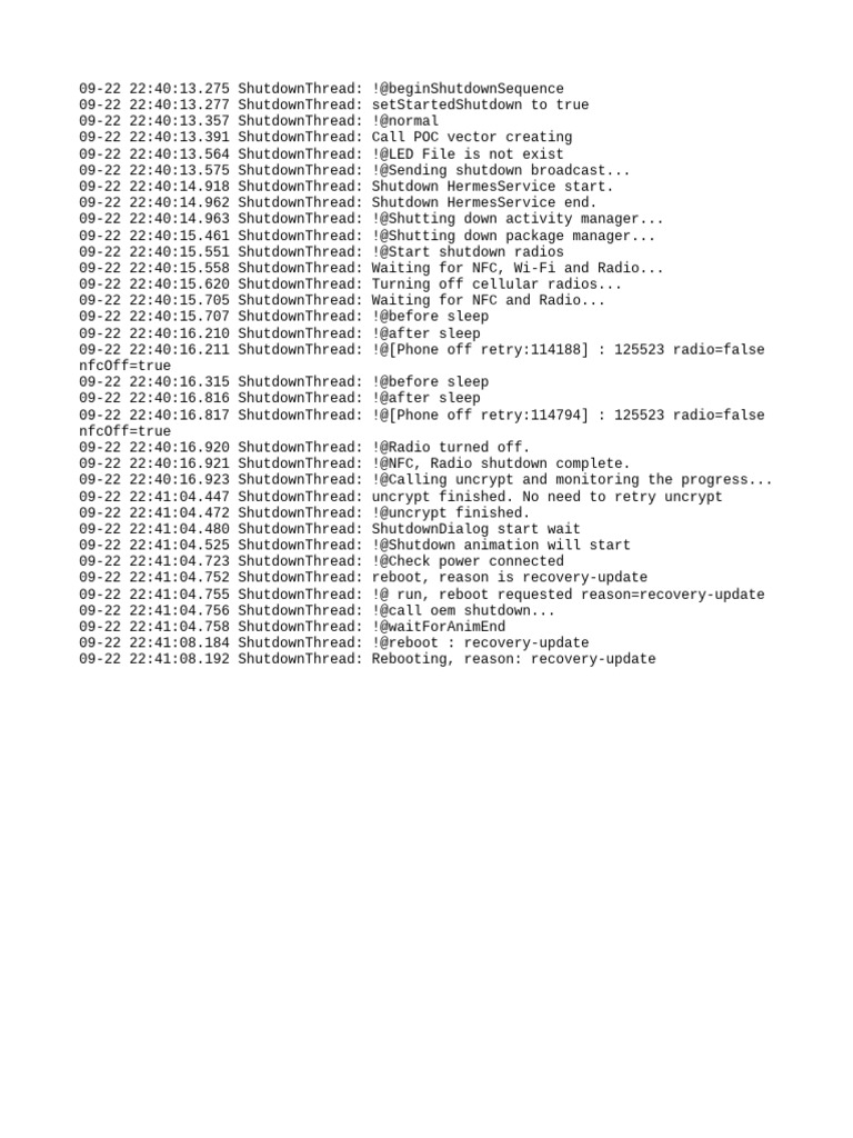 Latest Shutdown Profile | PDF