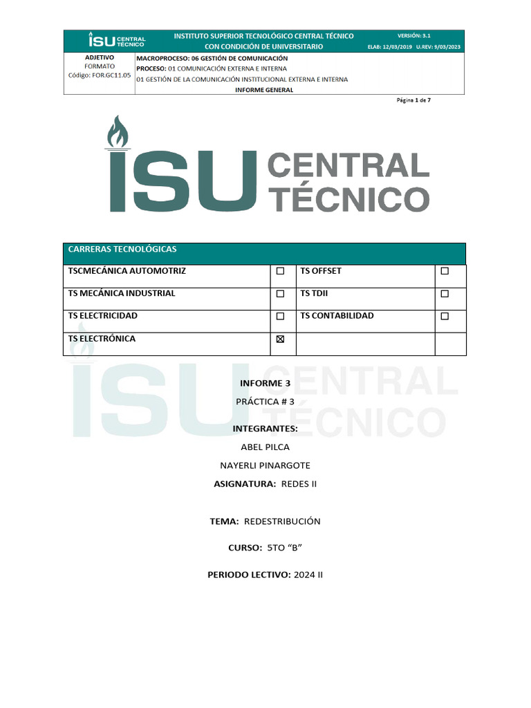 Redistribución Inf3 | PDF | Enrutador (Computación) | Enrutamiento