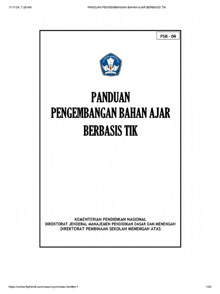 Panduan Pengembangan Bahan Ajar Berbasis Tik | PDF | Bisnis | Sains & Matematika