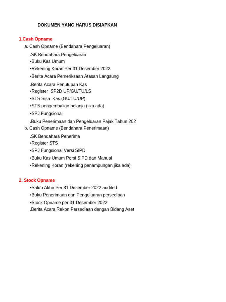 Dokumen Cash dan Stock Opname 2022 | PDF