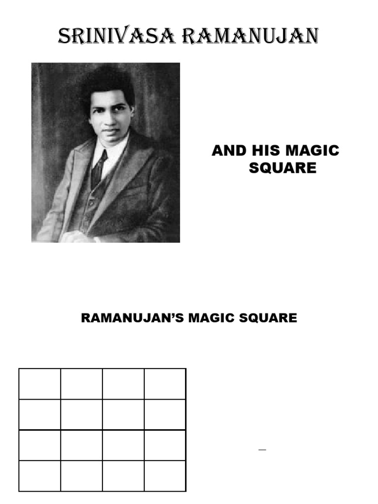 Raamaanujan Square | PDF | Ceremonial Magic | Functions And Mappings