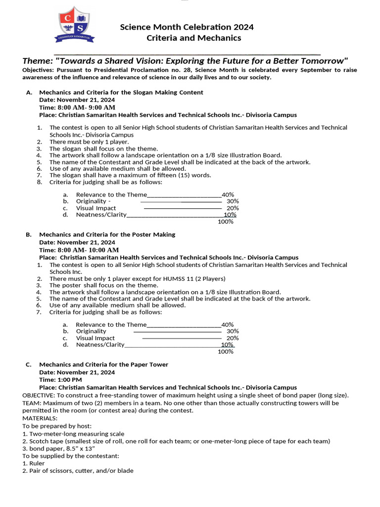 Sci-Math Month Celebration | PDF | Technology & Engineering | Science ...