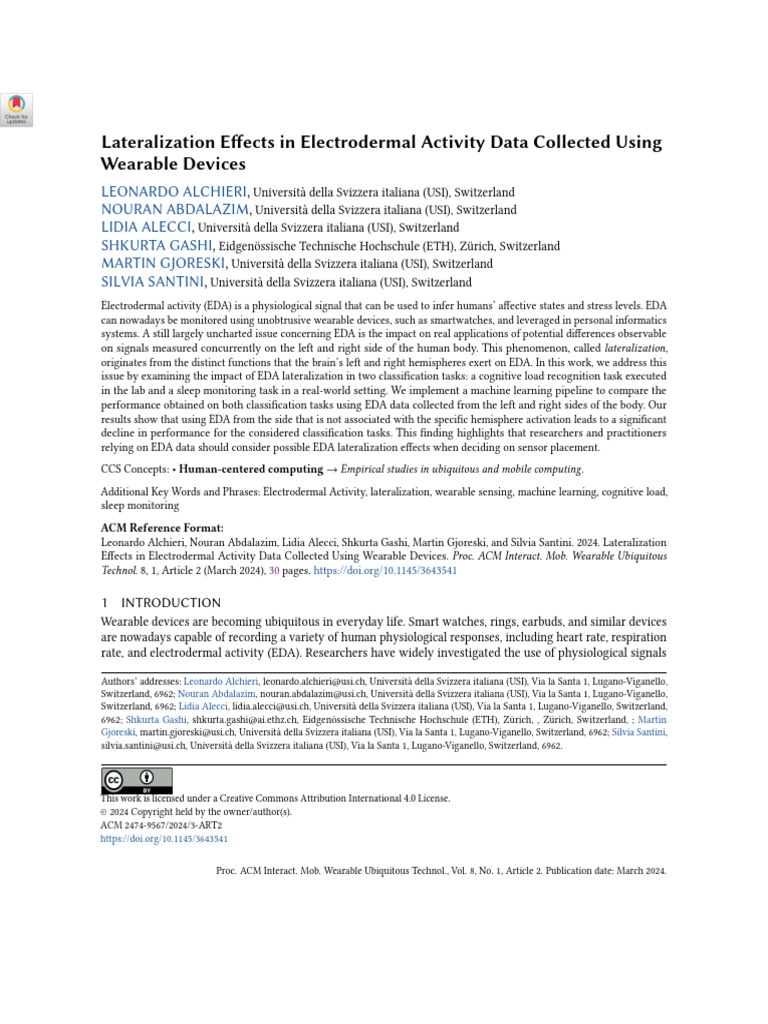 Lateralization Effects in Electrodermal Activity Data Collected Using ...