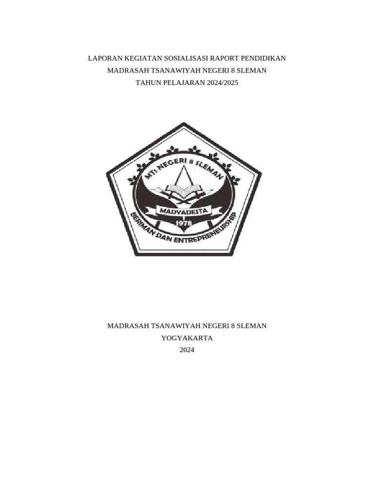 Sosialisasi Rapor Pendidikan MTs 8 Sleman | PDF