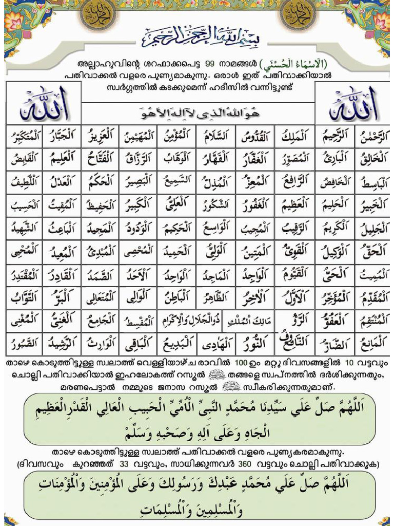 Asmaul Husna Swalath | PDF