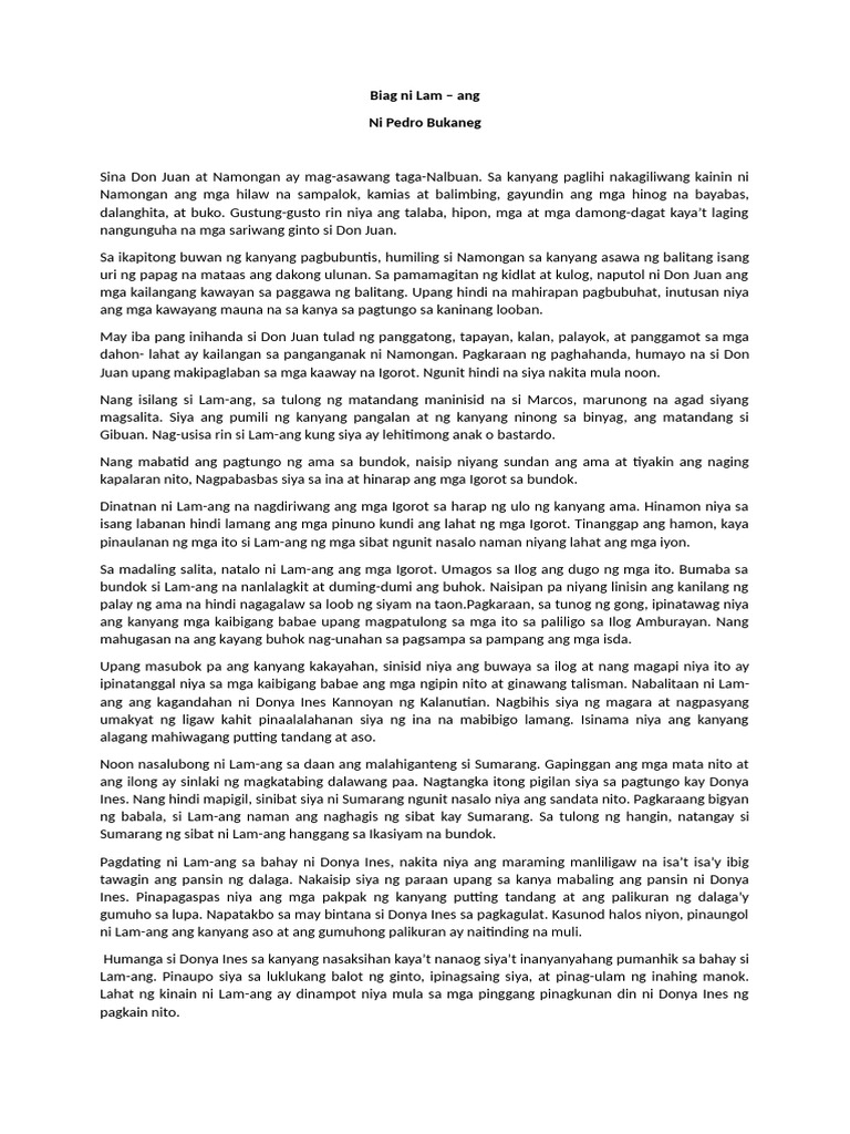 Biag Ni Lam Ang | PDF