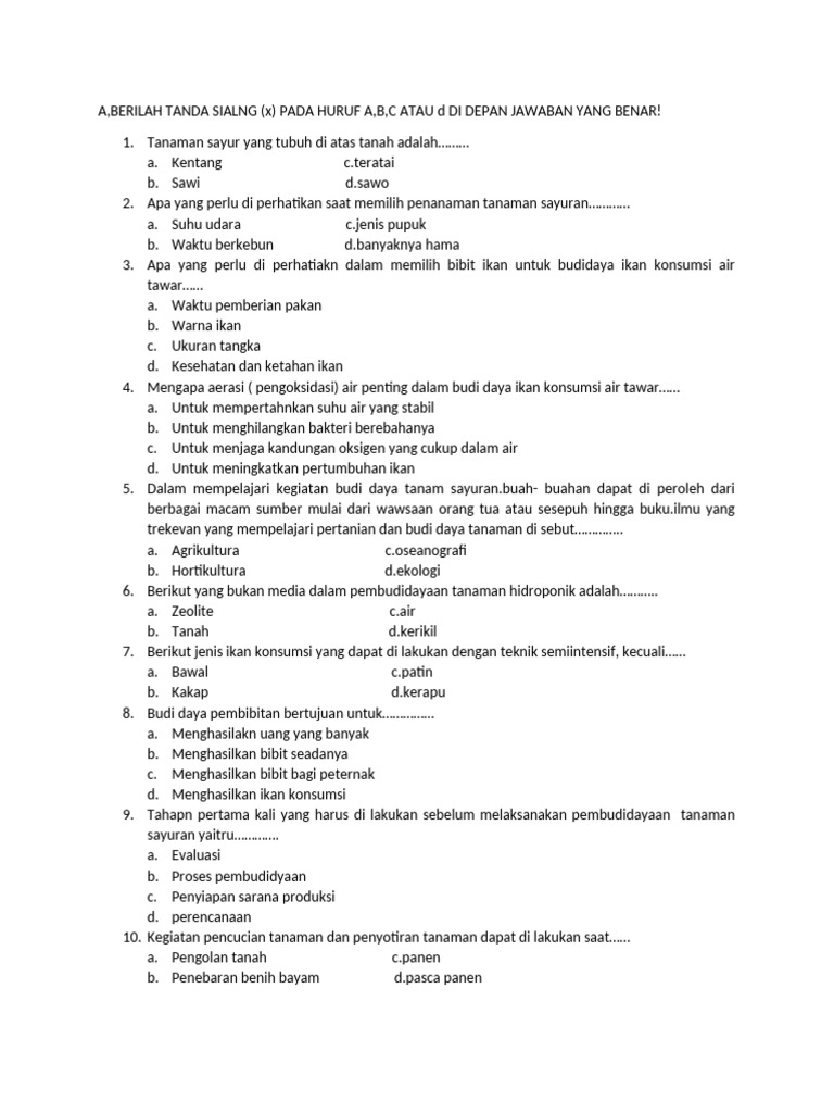 Soal Prakaya Kls VII Semester 1 2024 | PDF | Griya & Taman | Sains & Matematika
