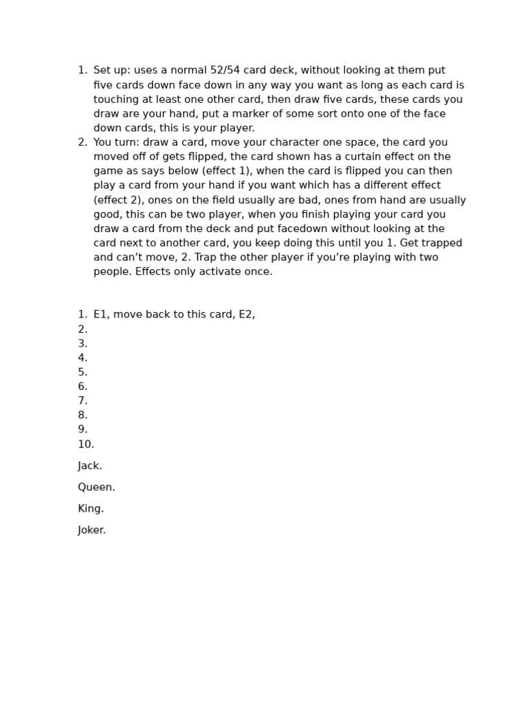 52 Card Game | PDF