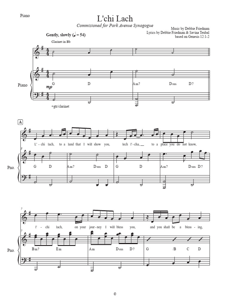 L'chi Lach - Friedman - B, Arr. Weisinger - Piano | PDF