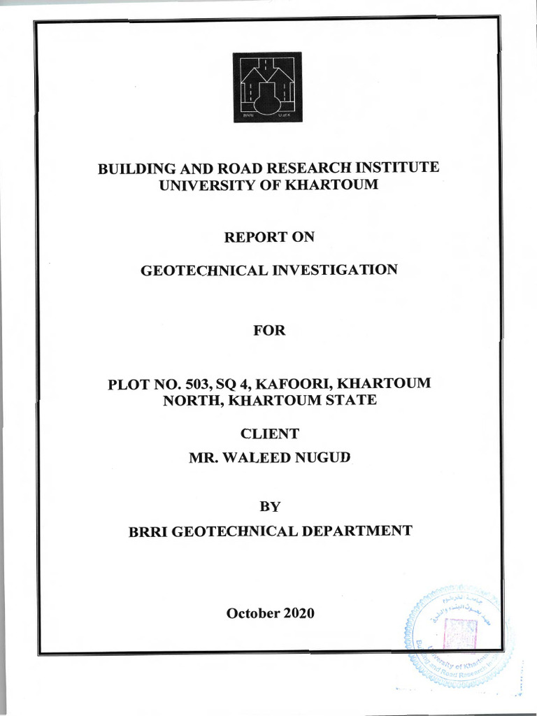 Geotechnical Investigation (Plot.503, SQ 4) (Optimized) | PDF | Soil ...