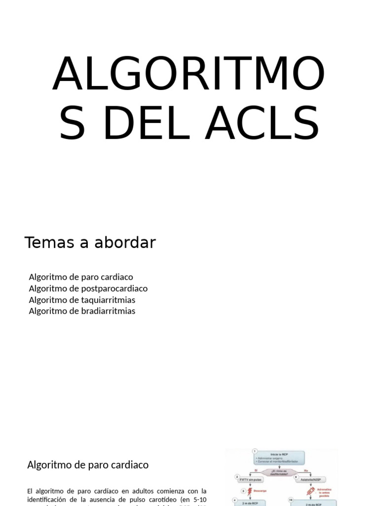 Algoritmos Del Acls | PDF | Reanimación cardiopulmonar | Paro cardíaco