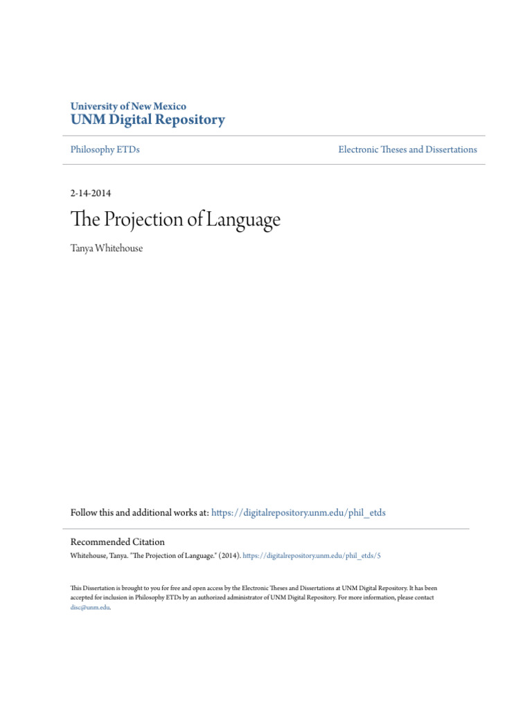 The Projection of Language | PDF | Ludwig Wittgenstein | Intention
