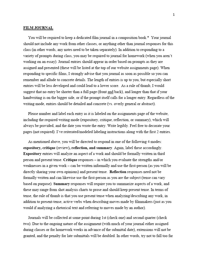 Film Response Journal Guidelines 2024 | PDF