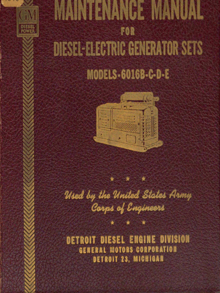 TM 5-5160 1945 Detroit Generator | PDF | Internal Combustion Engine ...