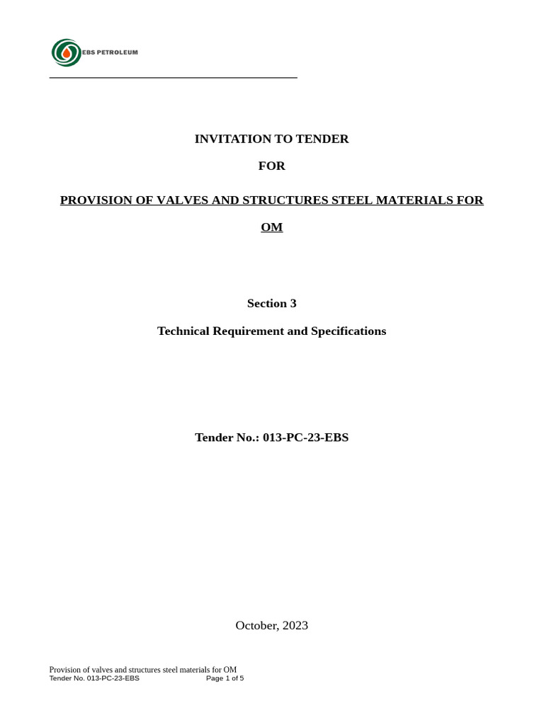 SECTION 3 - ITB - Technical Requirement and Specification | PDF ...