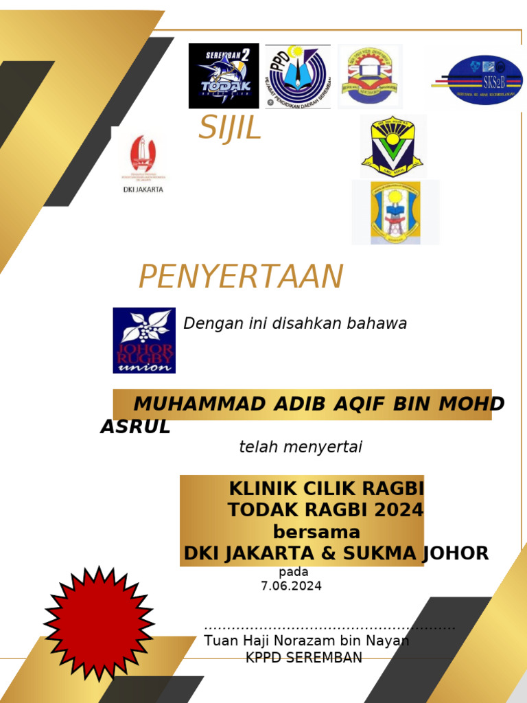 Sijil Klinik Ragbi | PDF